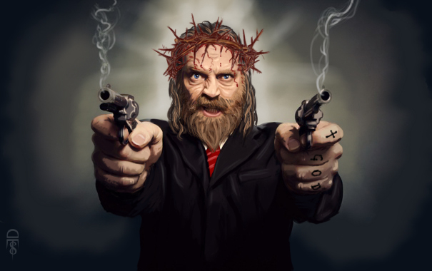 Иллюстрация I am not Jesus в стиле 2d, cg, персонажи