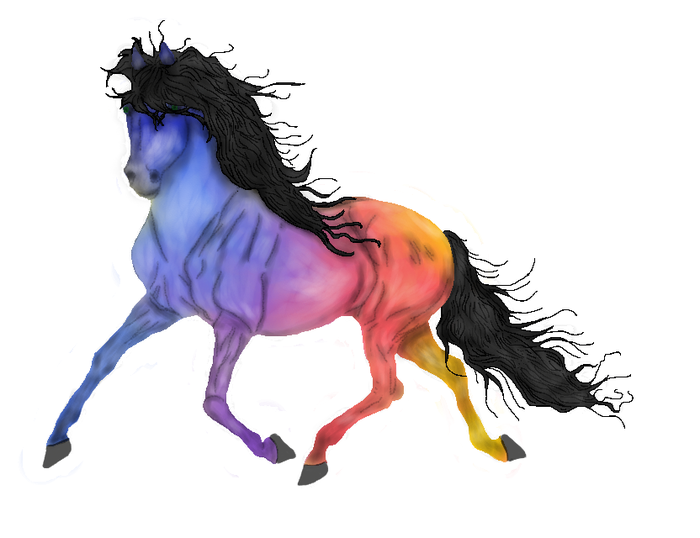 Иллюстрация Сказочная лошадка в стиле 2d, анимационный,