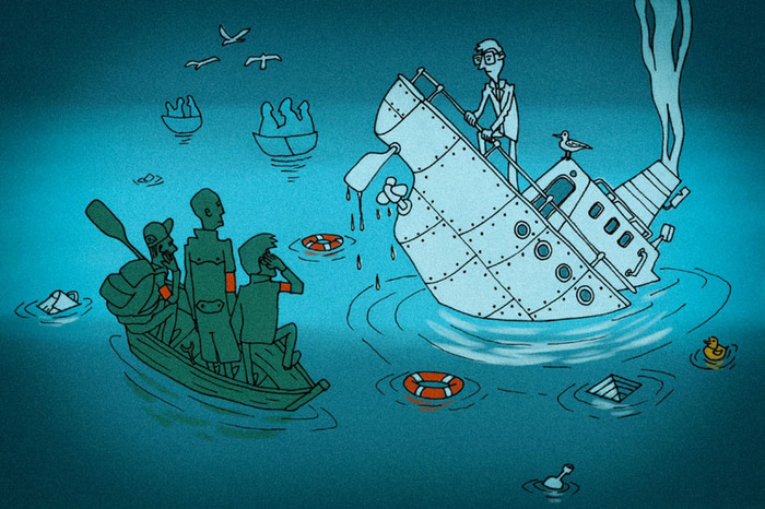 Иллюстрация SOS в стиле 2d, анимационный | Illustrators.ru