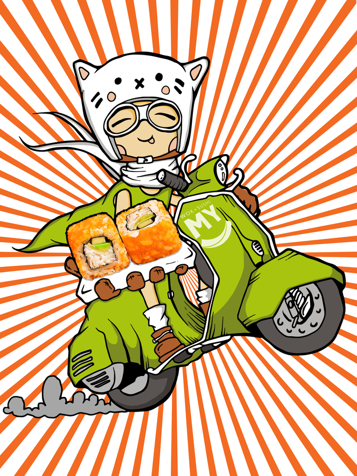 Иллюстрация motoroller в стиле 2d | Illustrators.ru