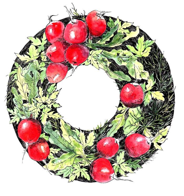 Иллюстрация Весенний венок в стиле академический рисунок, графика,