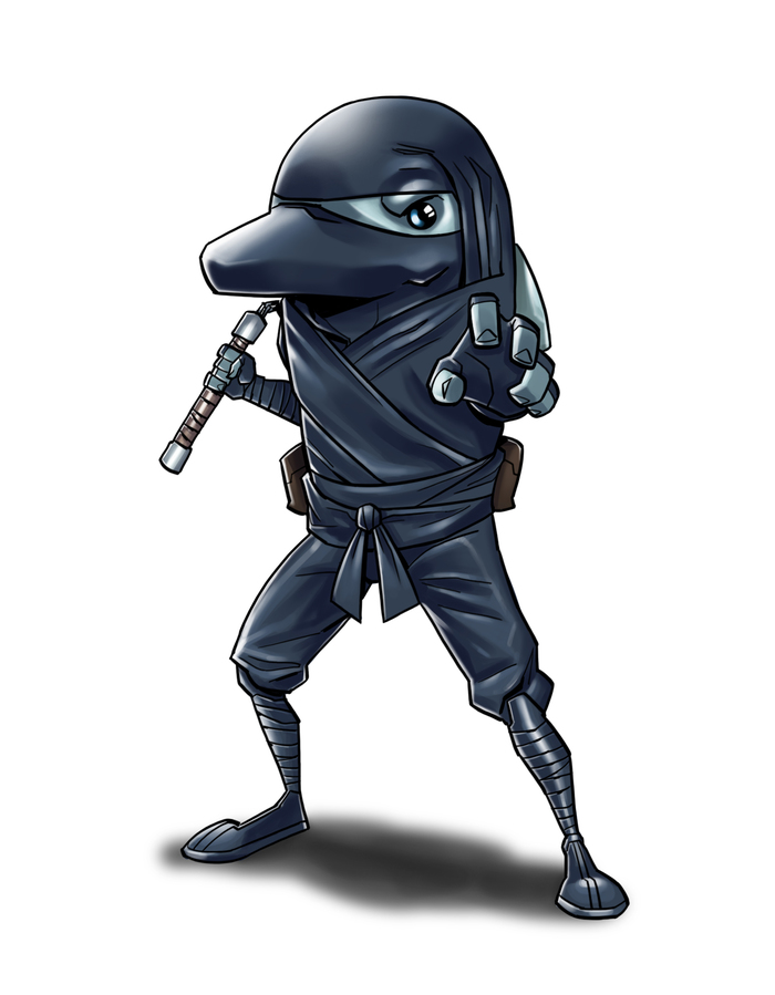 Иллюстрация Ninja dolphin в стиле 2d, комикс, персонажи