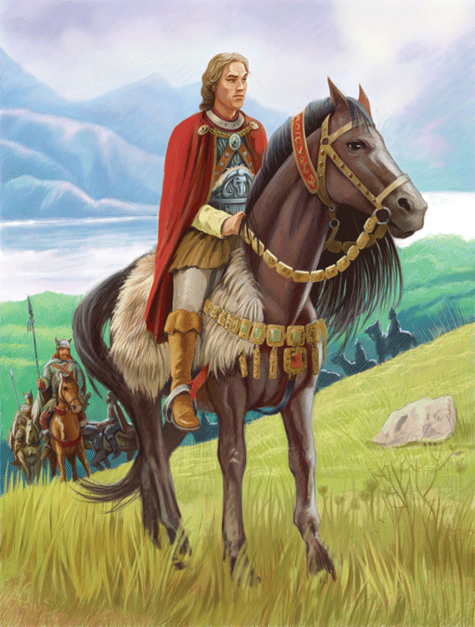 Иллюстрация конь под всадником в стиле 2d | Illustrators.ru