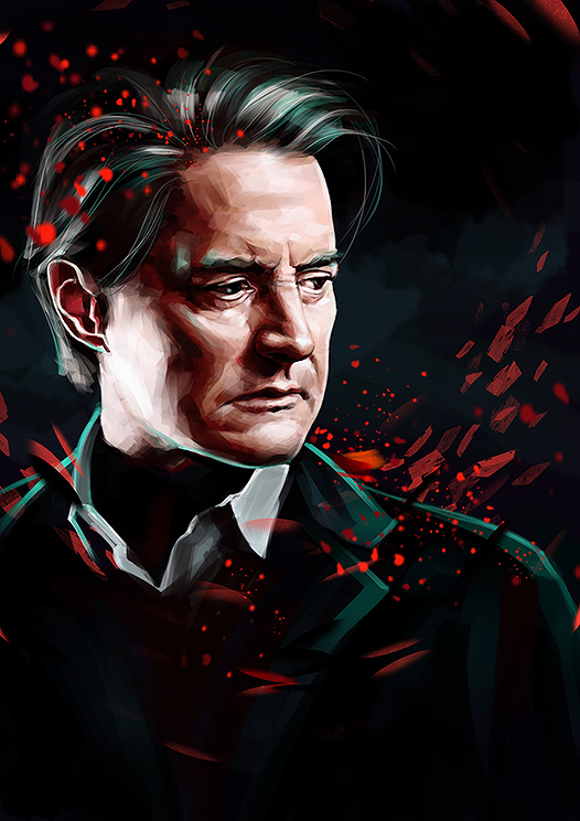 Иллюстрация Agent Cooper в стиле живопись, компьютерная графика