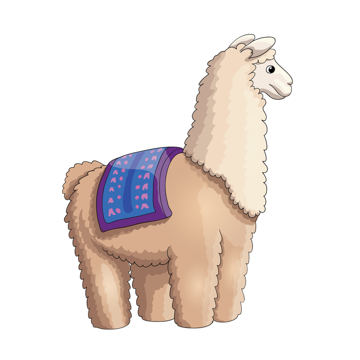 Иллюстрация Персонаж лама в стиле 2d, детский, персонажи