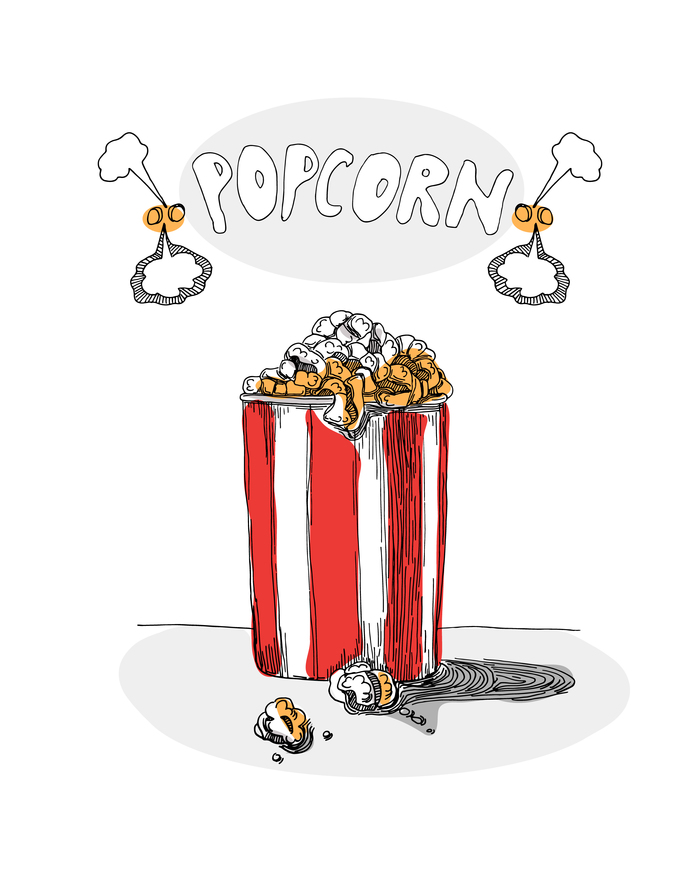 Иллюстрация Popcorn в стиле 2d, графика, реклама | Illustrators.ru