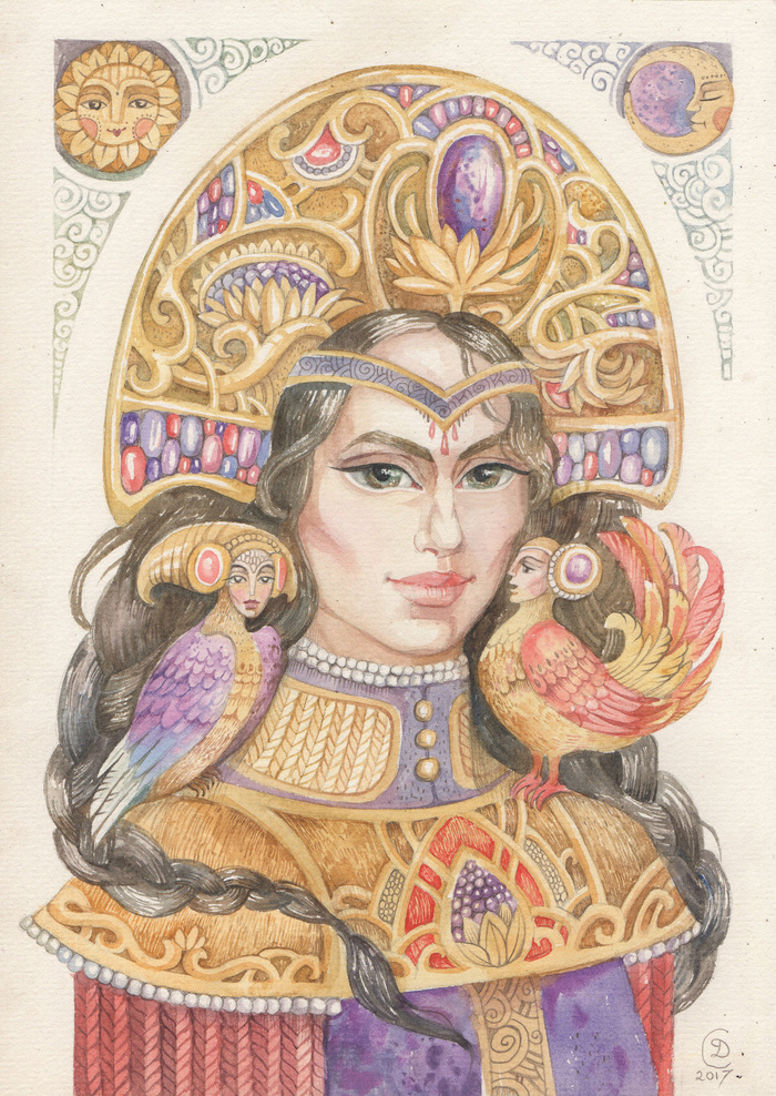 Иллюстрация Диана в стиле декоративный | Illustrators.ru