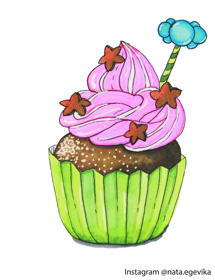 Иллюстрация Food illustration muffins в стиле 2d | Illustrators.ru