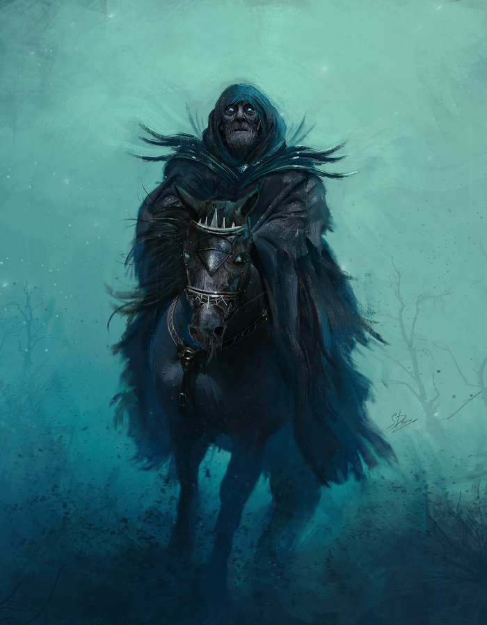 Иллюстрация Art: Cursed rider в стиле 2d, концептуальный,