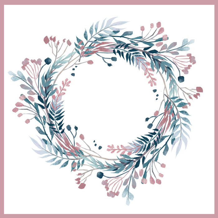 Иллюстрация Зимний венок в стиле декоративный, компьютерная графика