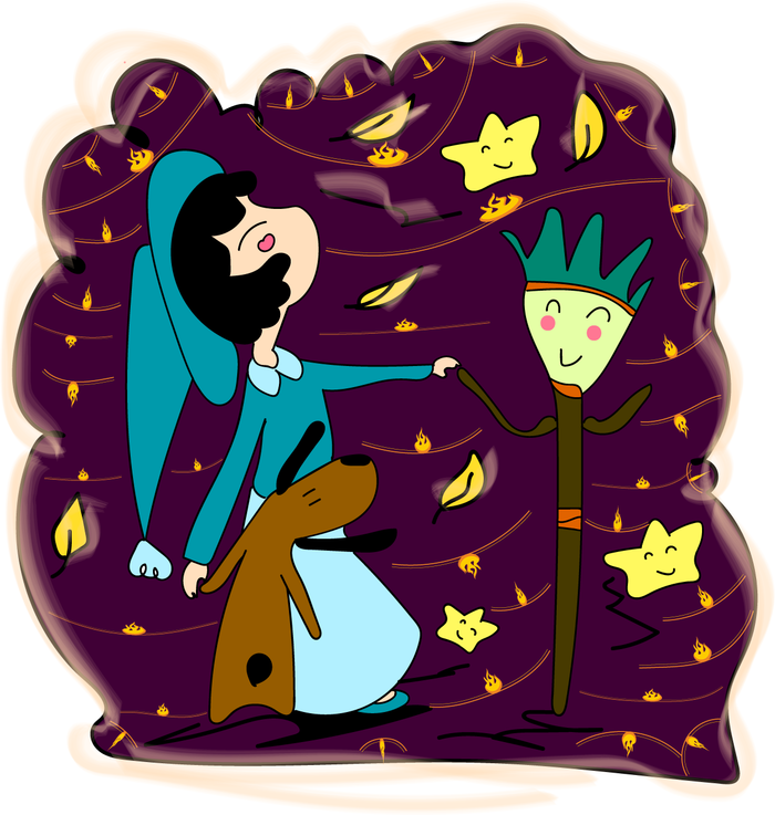 Иллюстрация my magic dog and haloween в стиле детский