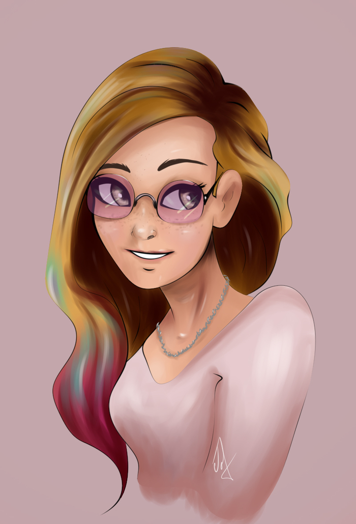 Иллюстрация Девушка в очках в стиле 2d | Illustrators.ru