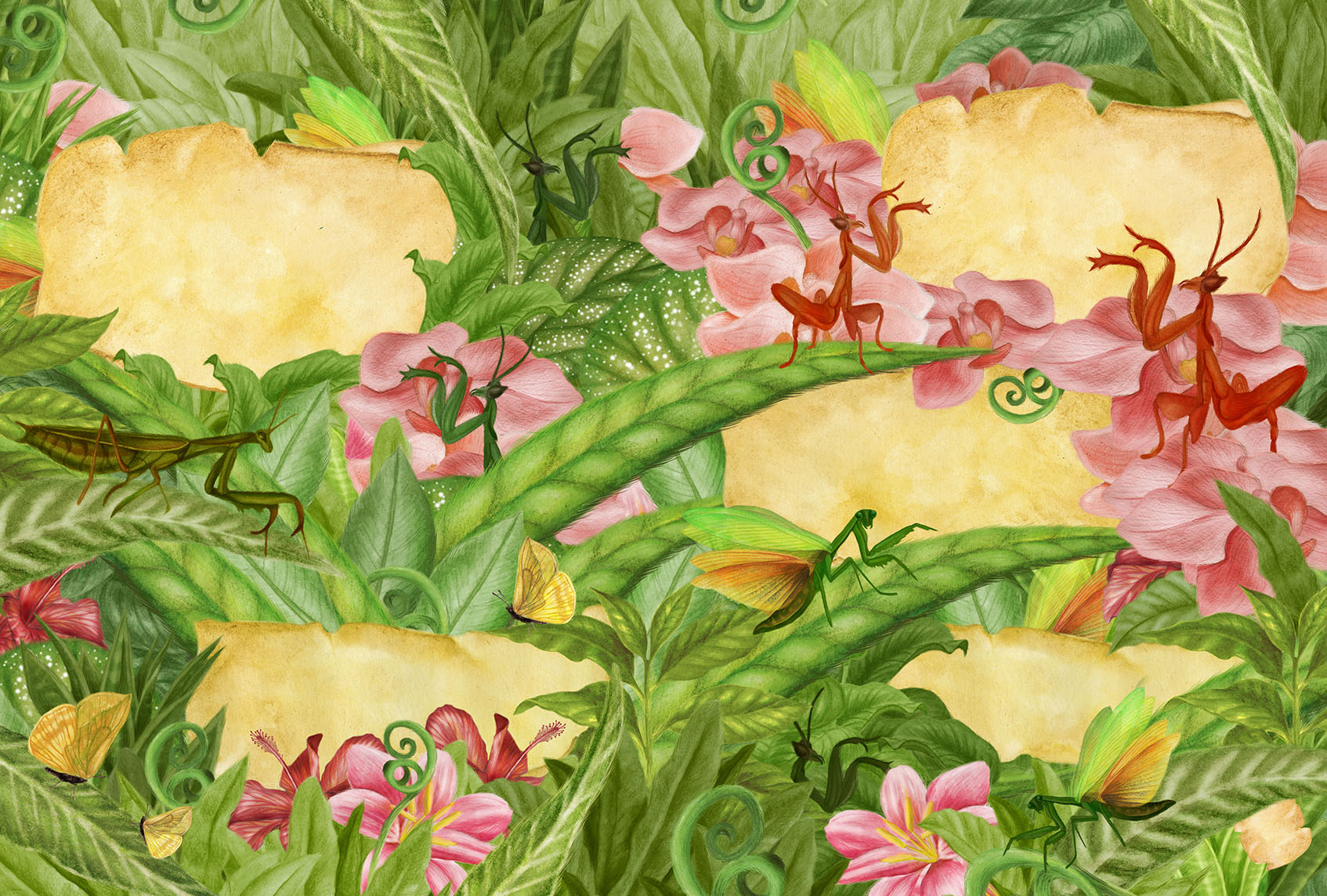 Иллюстрация Большая Книга Насекомых в стиле книжная графика,