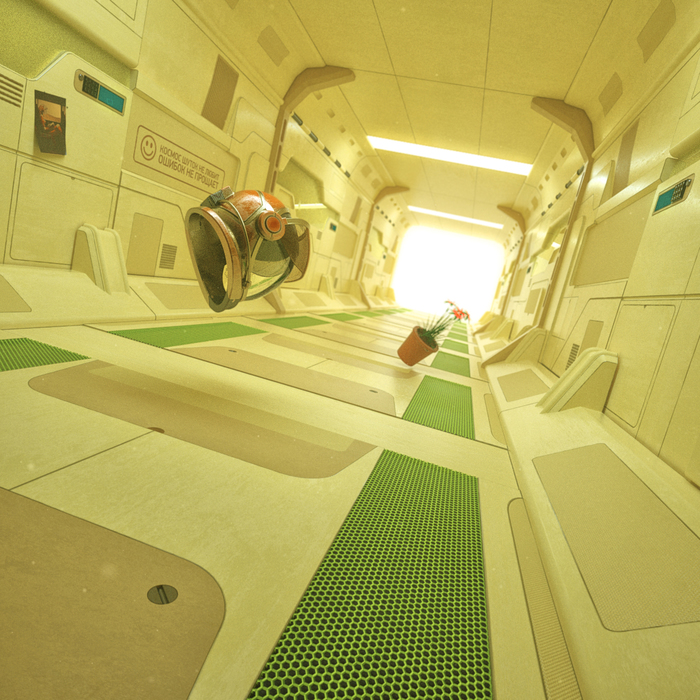 Иллюстрация Sunday morning on space station. в стиле 3d, cg