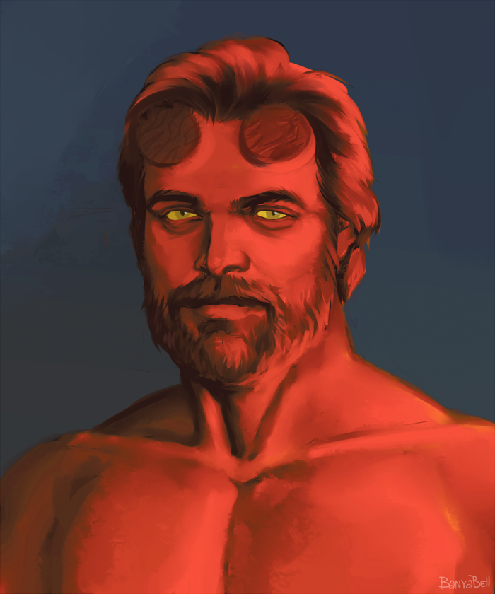 Иллюстрация Хеллбой в стиле компьютерная графика | Illustrators.ru