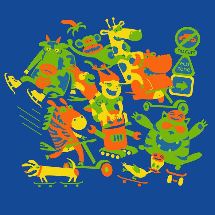 Иллюстрация eco zone в стиле 2d | Illustrators.ru