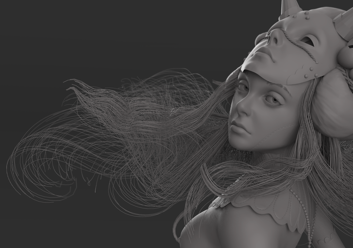 Иллюстрация Deamon в стиле 3d, game dev, компьютерная графика