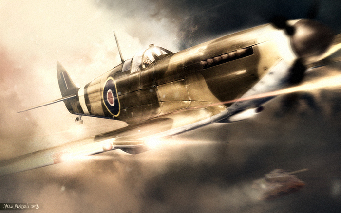 Иллюстрация Spitfire LF. Mk.IX в стиле 2d | Illustrators.ru