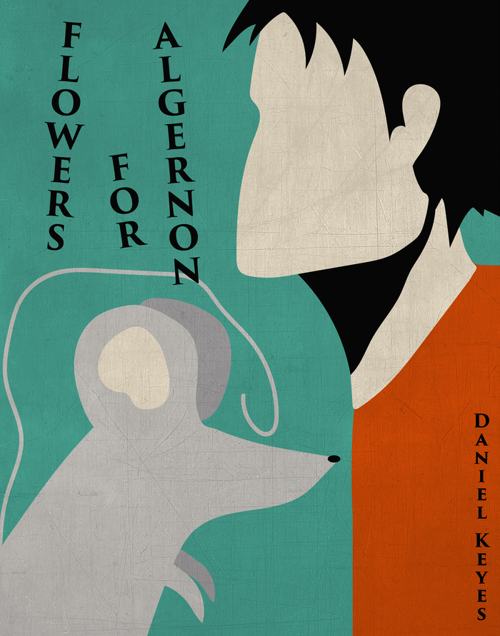 Иллюстрация poster Flowers for Algernon в стиле графика, книжная