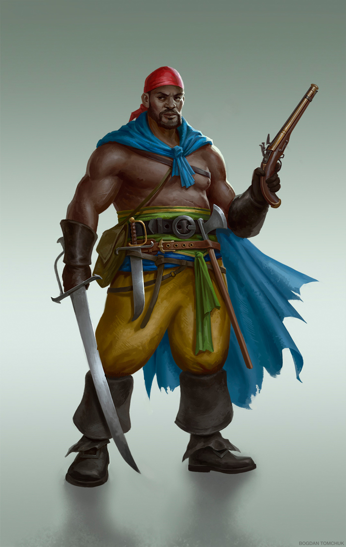 Иллюстрация Pirate в стиле 2d, game dev, компьютерная графика