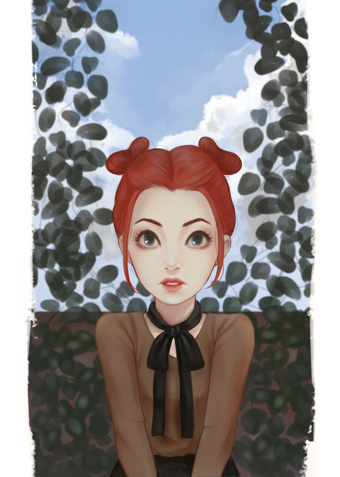 Иллюстрация Red-haired girl в стиле 2d | Illustrators.ru