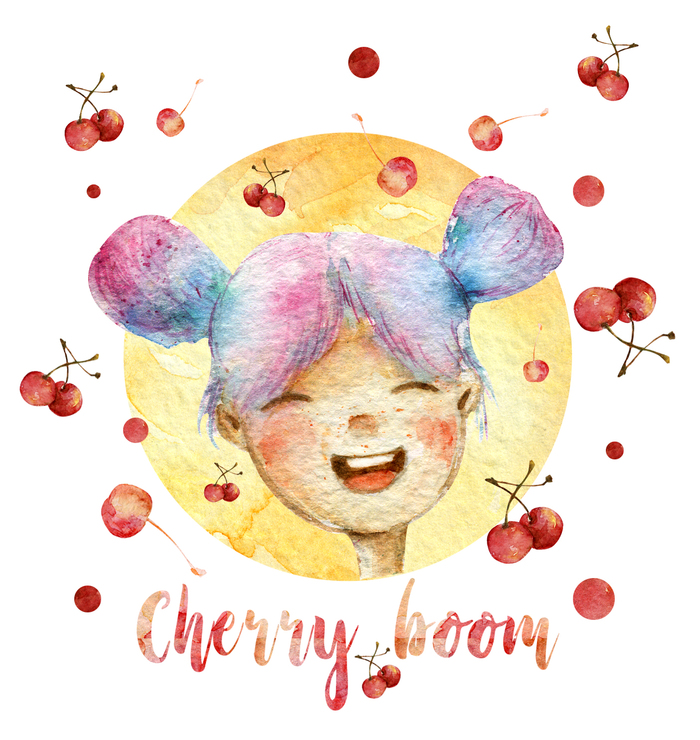 Иллюстрация Cherry boom в стиле детский, книжная графика