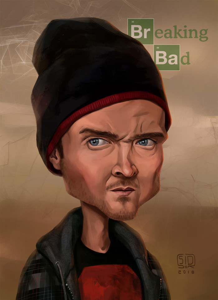 Иллюстрация Caricature. Jesse Pinkman в стиле 2d | Illustrators.ru