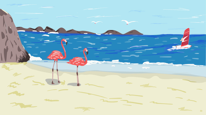 Иллюстрация Flamingo в стиле 2d | Illustrators.ru