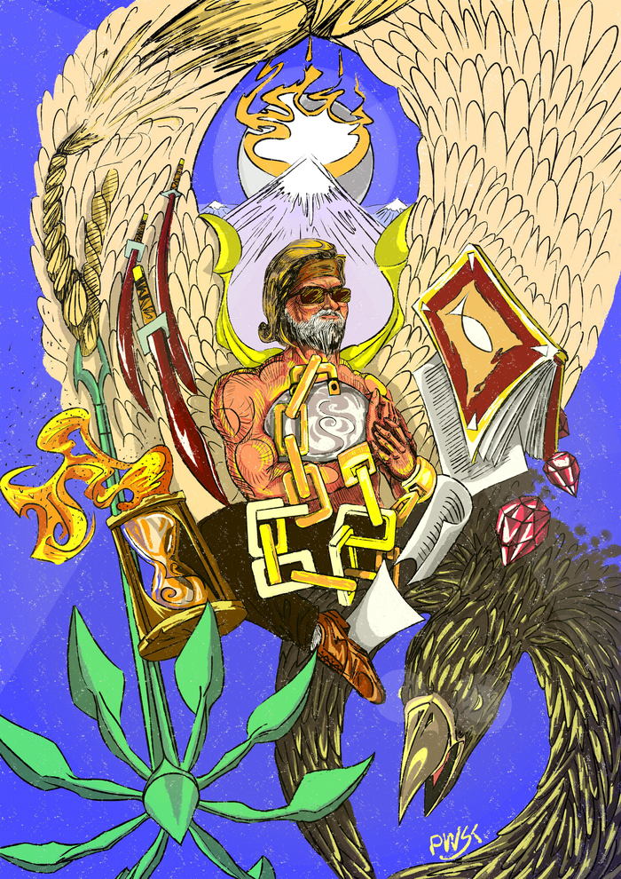 Иллюстрация Пиит Версификатор в стиле 2d, комикс, компьютерная