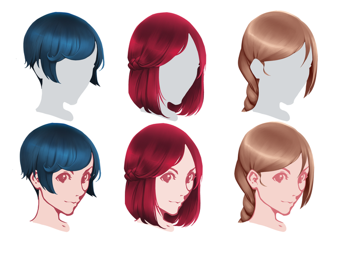 Иллюстрация Hairstyles в стиле 2d | Illustrators.ru