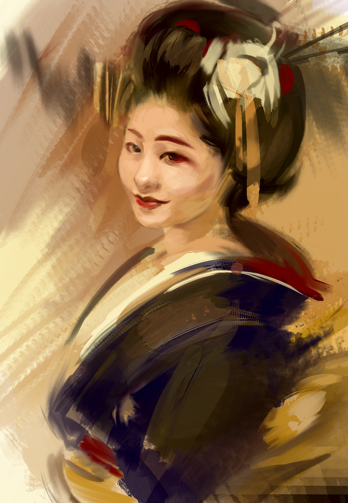 Иллюстрация Гейша в стиле 2d, cg | Illustrators.ru