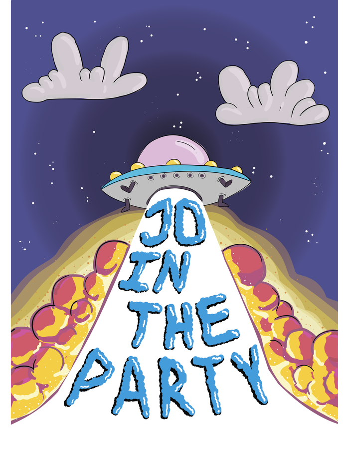 Иллюстрация Come together, join the party в стиле графика,