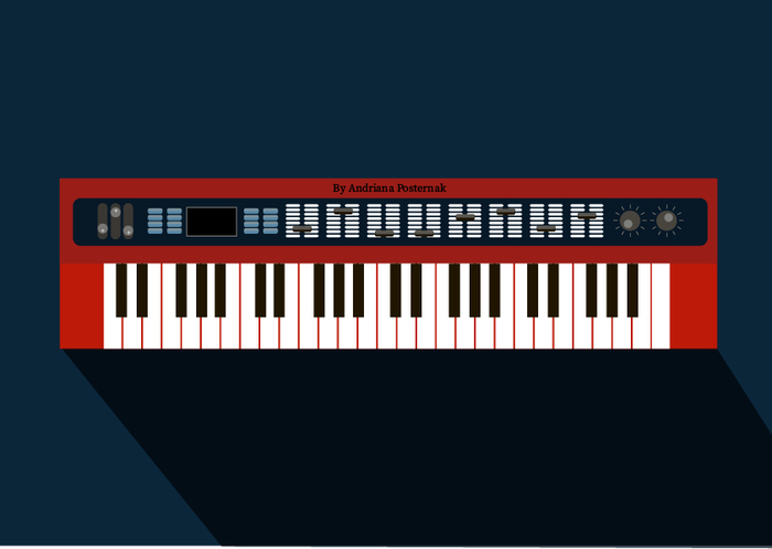 Иллюстрация synthesizer в стиле 2d, графика, инфографика