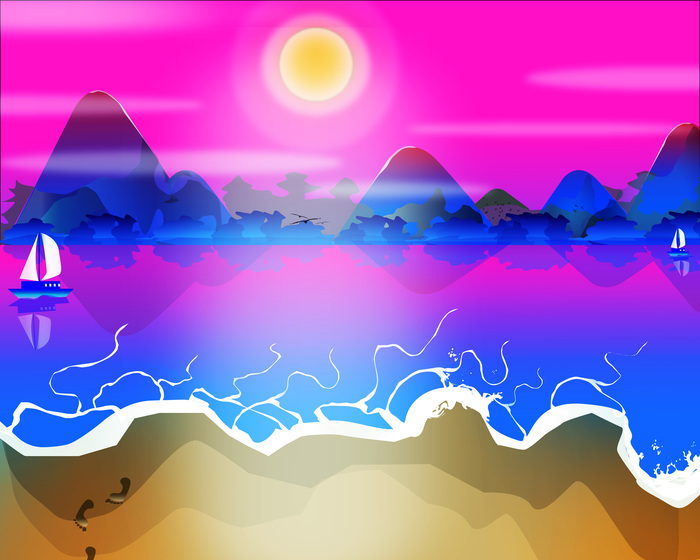 Иллюстрация Sunset в стиле 2d, графика | Illustrators.ru