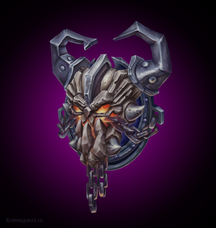 Иллюстрация Stone demon head в стиле 2d | Illustrators.ru