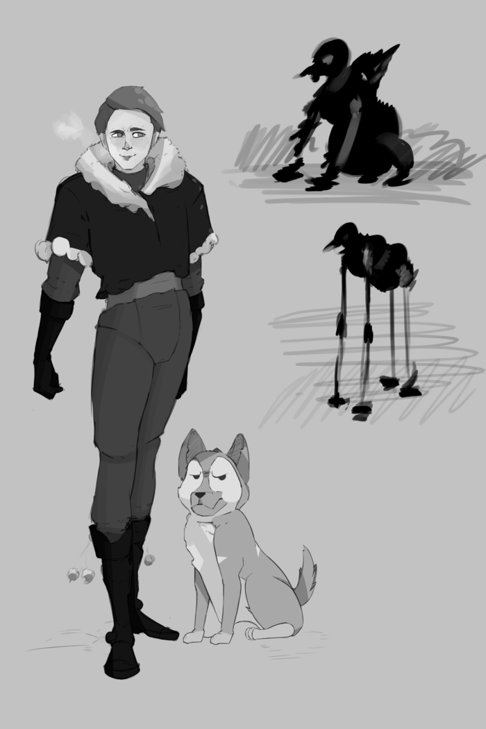 Иллюстрация Design Character - Winter Hunter в стиле 2d, game dev,