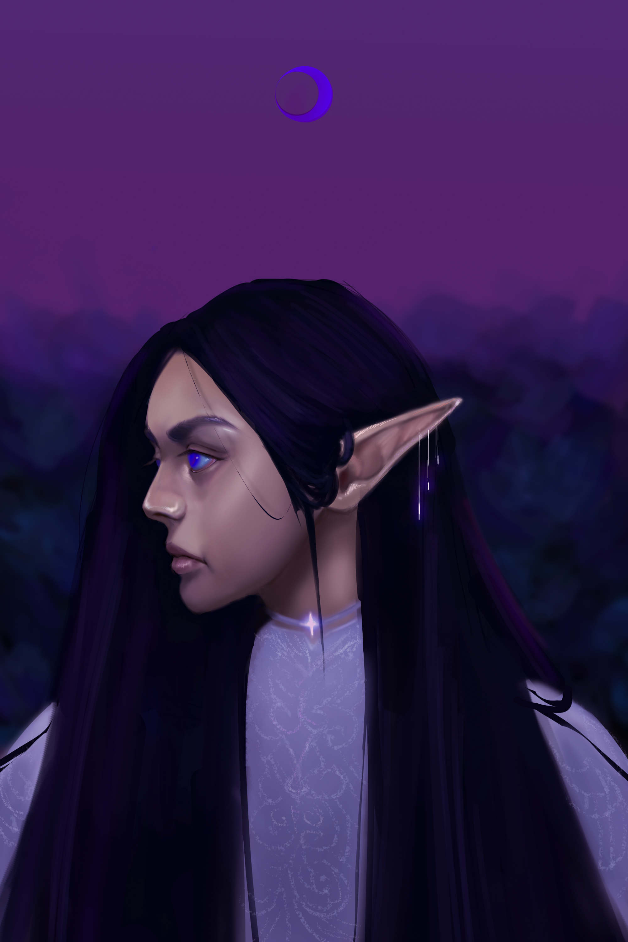 Иллюстрация Elf Moon в стиле 2d | Illustrators.ru