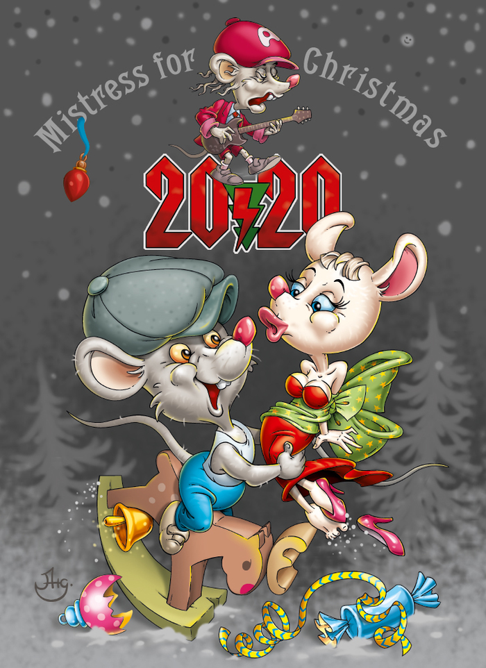 Иллюстрация AC/DC – Mistress for Christmas в стиле 2d, детский