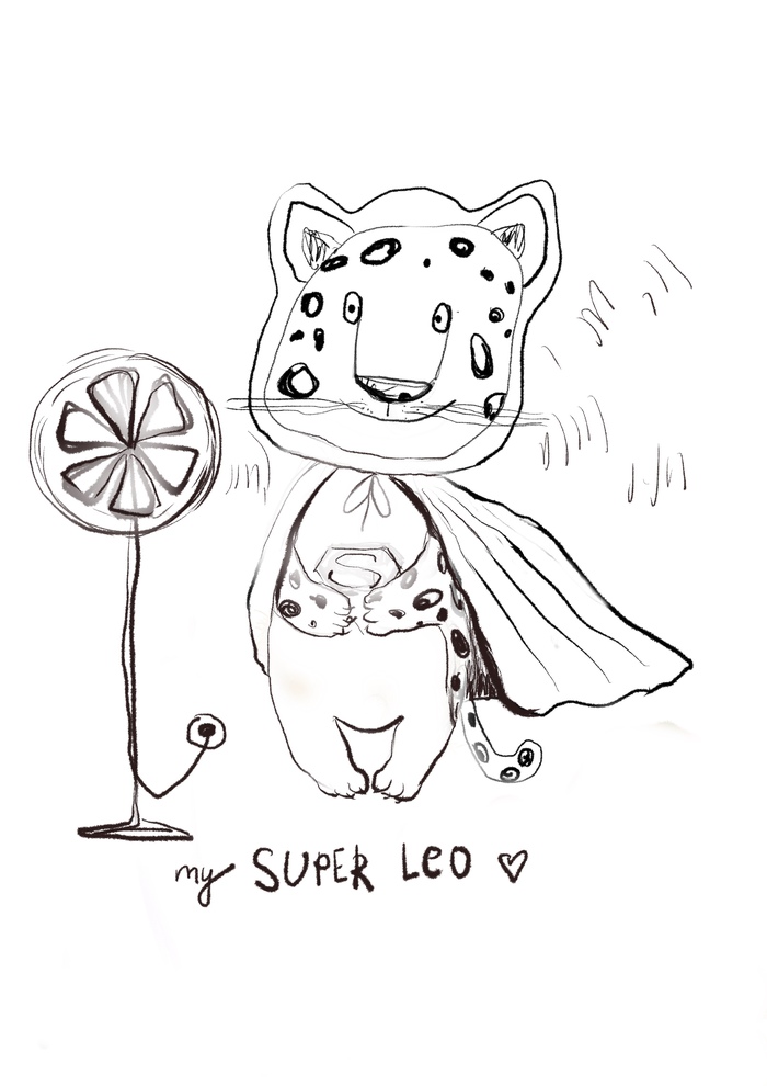 Иллюстрация My super Leo в стиле графика, детский | Illustrators.ru