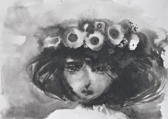 Иллюстрация Венок в стиле графика, импрессионизм, книжная графика