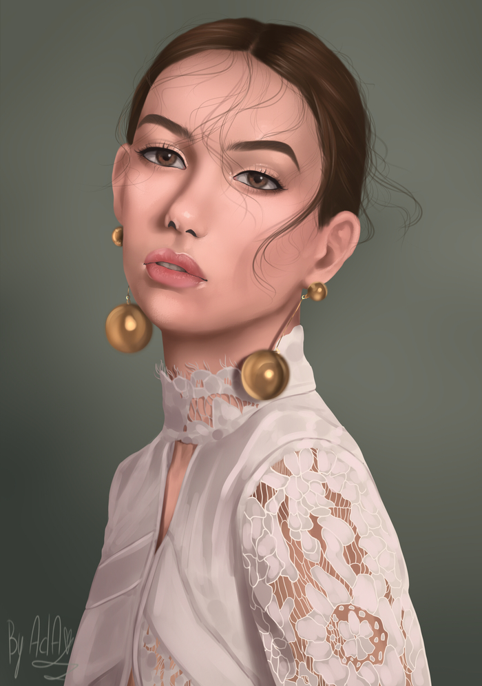 Иллюстрация Портрет в стиле реализм | Illustrators.ru