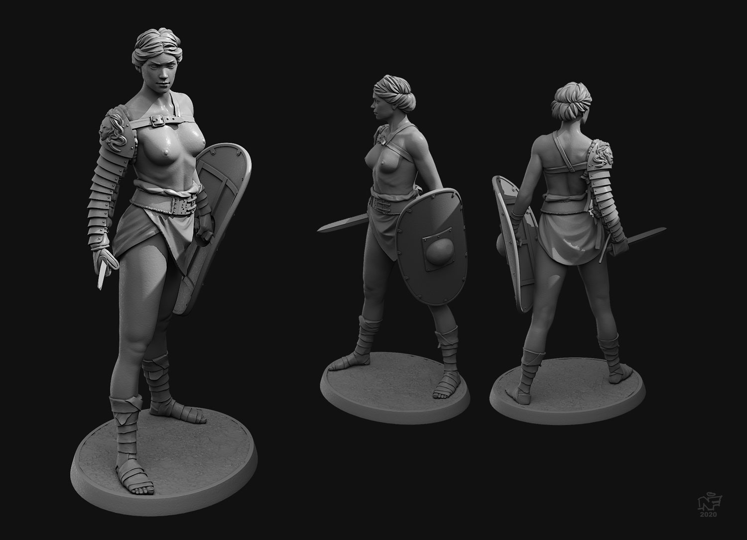 Иллюстрация GLADIATRICА в стиле 3d, cg, game dev | Illustrators.ru