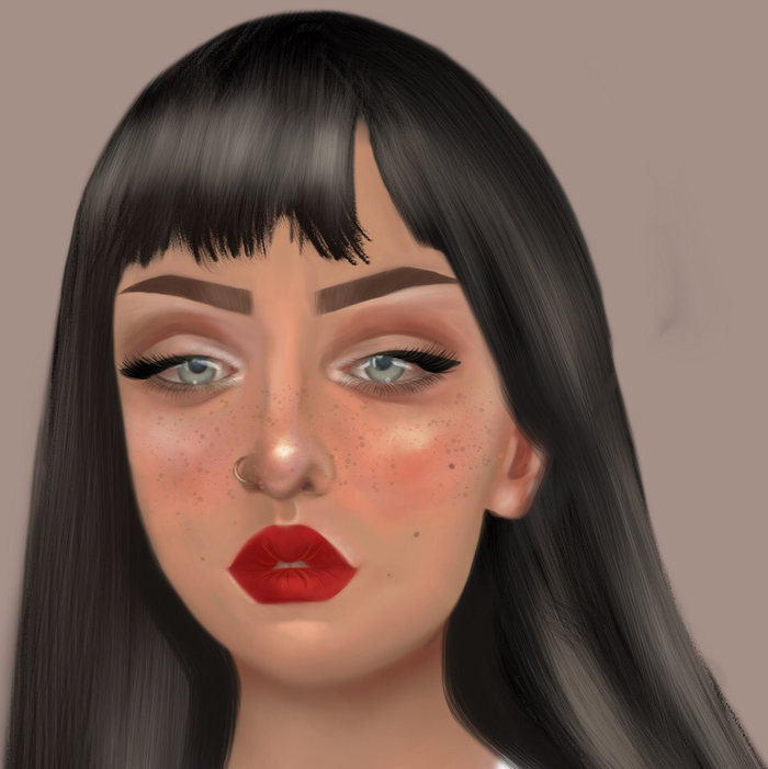 Иллюстрация Портрет в procreate в стиле 2d | Illustrators.ru