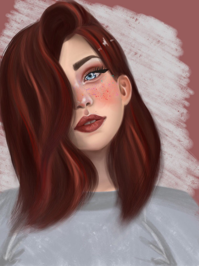 Иллюстрация Портрет в в procreate в стиле 2d | Illustrators.ru