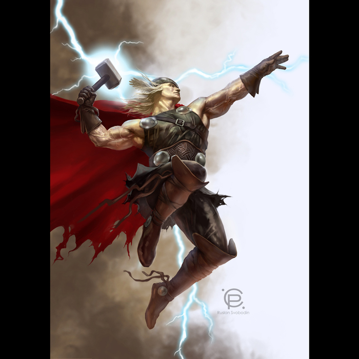 Иллюстрация Thor в стиле 2d, комикс | Illustrators.ru