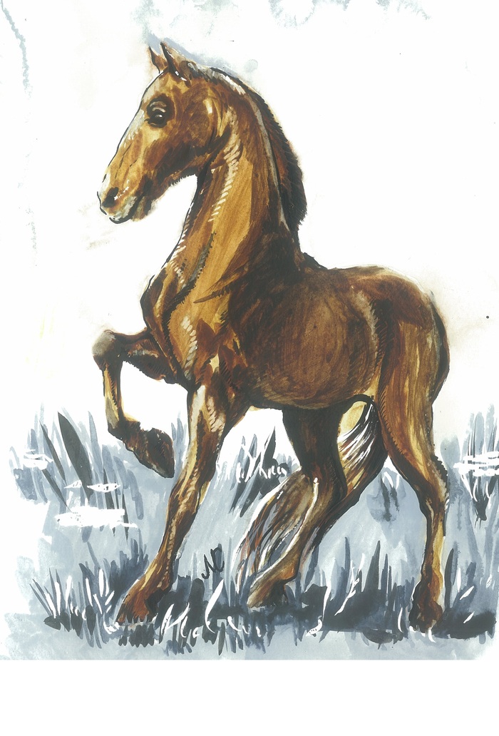 Иллюстрация Конь в стиле 2d | Illustrators.ru