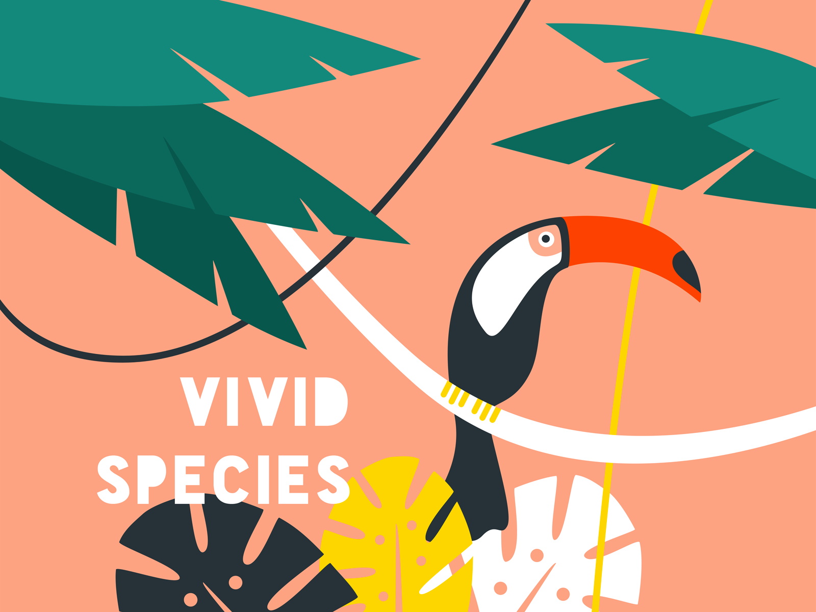 Иллюстрация Тропик в стиле 2d, декоративный, журнальный