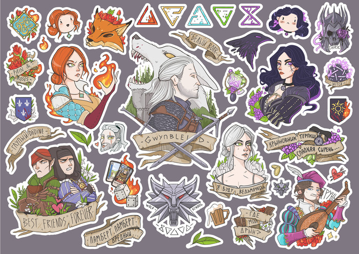 Иллюстрация The Witcher в стиле 2d, компьютерная графика