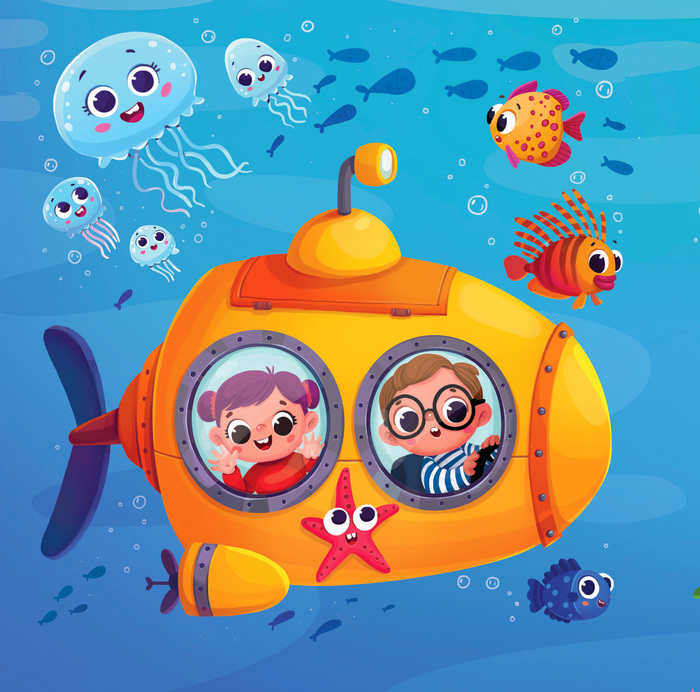 Иллюстрация МОРЕ (фрагмент книги) в стиле 2d, анимационный, детский