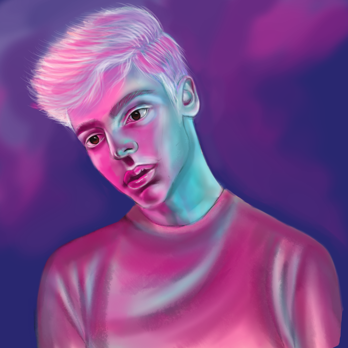 Иллюстрация Neon boy в стиле портрет | Illustrators.ru